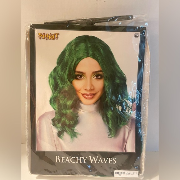 Spirit | Hair | Spirit Halloween Wavy Green Curls Wig Synthetic Cosplay ...